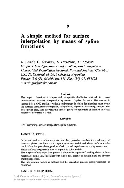 pdf a simple method for surface interpolation by means of spline