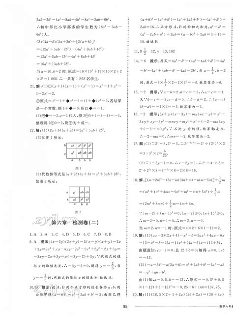 2022年同步练习册配套单元检测卷六年级数学下册鲁教版五四制答案——青夏教育精英家教网——