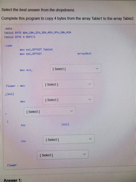 Select The Best Answer From The Dropdowns Complete