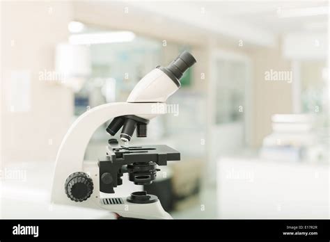 Microscope In Laboratory Stock Photo Alamy