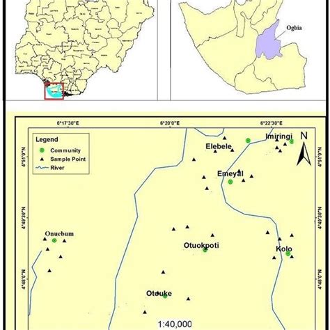 Map Of Study Area Showing Borehole Sample Points Download Scientific