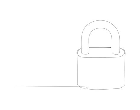 잠금의 연속 라인 드로잉 잠금의 하나의 라인 잠금 연속 라인 아트 편집 가능한 윤 프리미엄 벡터