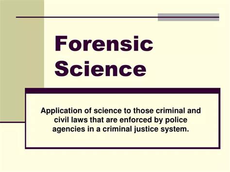 PPT Forensic Science PowerPoint Presentation Free Download ID 3816576