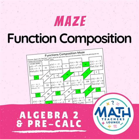 Function Composition Maze By Math Teachers Lounge Tpt