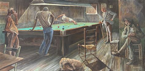 Ernie Barnes Pool Hall Vallarino Fine Art