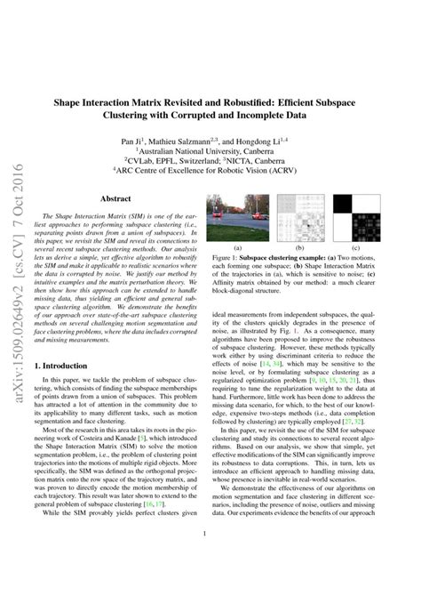 Shape Interaction Matrix Revisited And Robustified Efficient Subspace