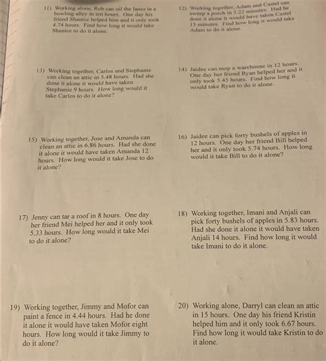 Solved Need Answers For 11 ﻿through 20 ﻿ Questions