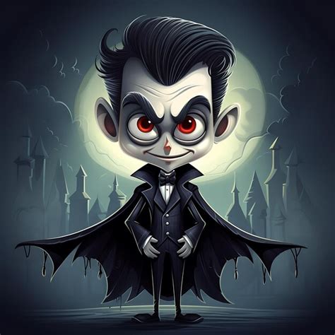 Premium Ai Image Ilustration Art Gothic Style Funny Vampire Cartoon