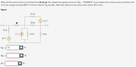 Solved When A A Current Source Is Connected From B To Chegg Com