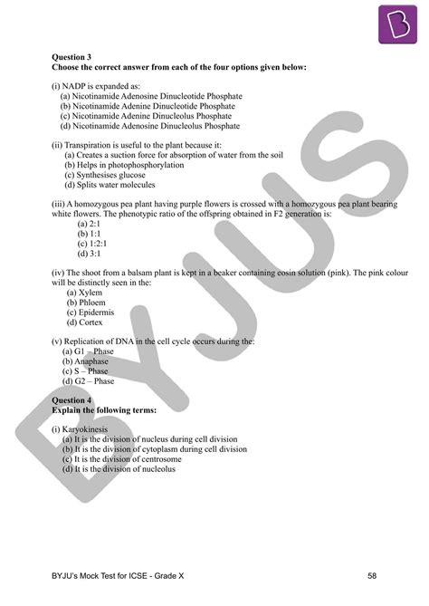 Icse Class Biology Question Paper Solution