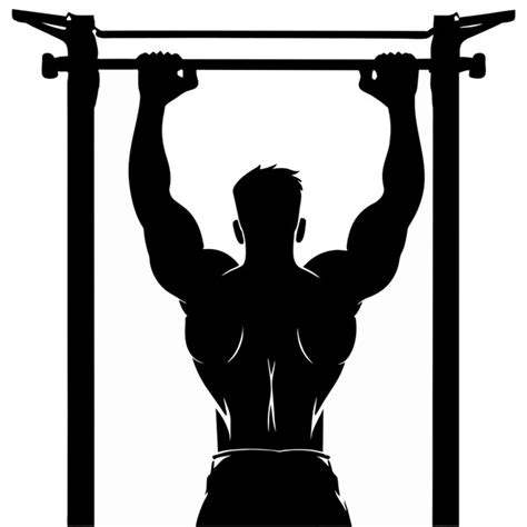 A Black And White Image Of A Man Performing Pullups On A Crossbar