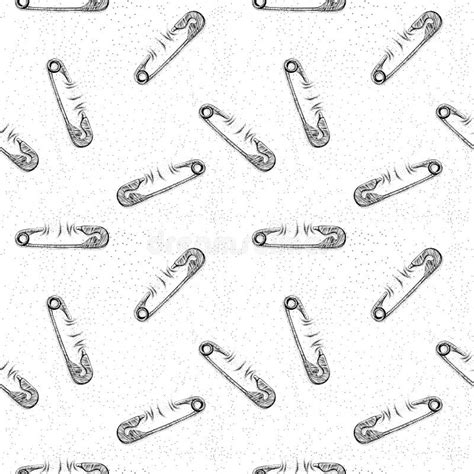 Abstract Vector Seamless Pattern With Safety Pins Stock Illustration Illustration Of