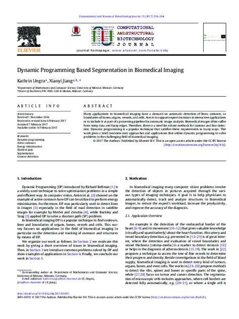 Pdf Dynamic Programming Based Segmentation In Biomedical Imaging