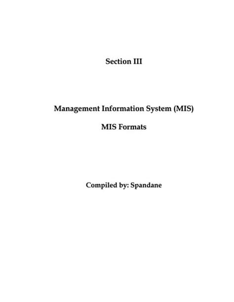 Section Iii Mis Formats Pdf Stocks And Bonds Personal Investing