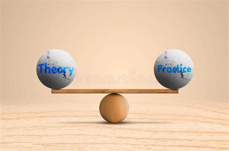 Theory And Practice Balance Concept Wooden Scale On Wood Floor And