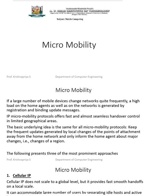 Micro Mobility Cip Hawaii Hmipv6 Pdf Computer Network Internet