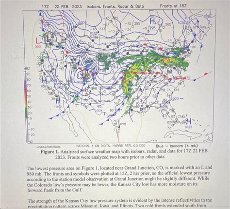 Solved Figure 1 Analyzed Surface Weather Map With Isobars