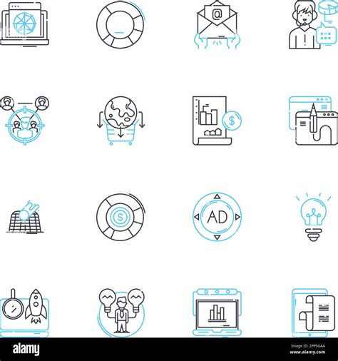 Content Marketing Linear Icons Set Strategy Blogging Infographics Video Social Seo