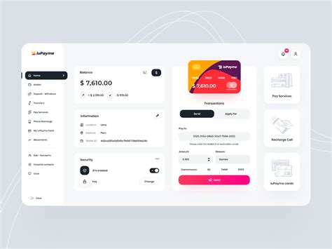 Wallet Iupayme Desktop 💳 Dashboard Design Ui Design Inspiration Software Ui Design