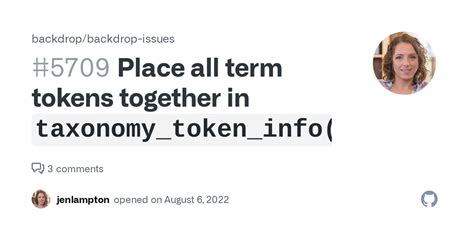 Place All Term Tokens Together In `taxonomytokeninfo` · Issue 5709 · Backdropbackdrop