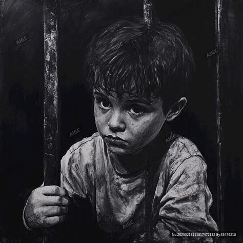 Ai创作图逃难中的孤儿 油画小孩 孤独症患儿 小朋友油画 丙烯酸肖像 布面油画肖像 悲伤水彩男孩 丙烯画人物 困住囚徒困境 写实主义肖像画 逃逸者之二 顾炎武童年 拐卖儿童犯罪 画布肖像画