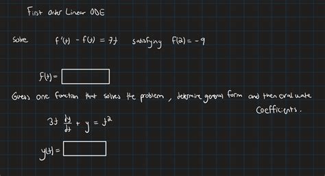 Answered First Order Linear Ode Solve Ft Bartleby