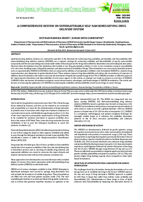 Pdf A Comprehensive Review On Supersaturable Self Nanoemulsifying