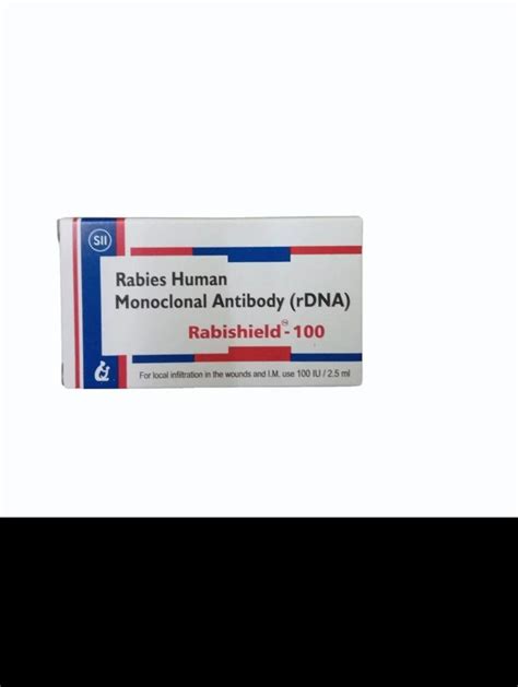 Rabishield 100 Rabies Human Monoclonal Antibody Rdna Injection 25ml