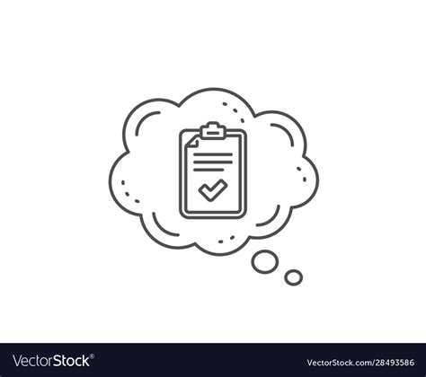 Checklist Line Icon Survey Report Sign Royalty Free Vector