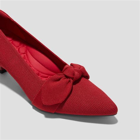Pointed Toe Bow Kitten Heels Sasha Ruby Red Eu35 Vivaia