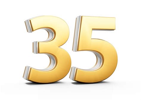 Premium Photo 3D Golden Shiny Number 35 Thirty Five With Silver