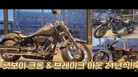 할리 마지막 21년식 신차 팻보이 크롬 휠포크 작업 완 브레이크 아웃 건그레이 And 스베놈 색상 22년 금액 아 할리파파의 신차 소개 Youtube