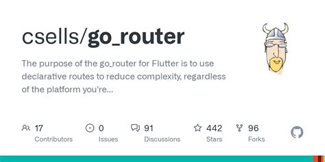 Github Csells Go Router The Purpose Of The Go Router For Flutter Is To Use Declarative Routes