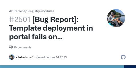 Bug Report Template Deployment In Portal Fails On Diagnostic