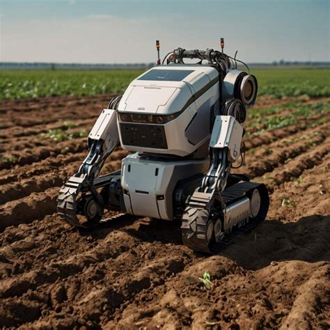 Agricultural Robot In A Tomato Field Premium Ai Generated Image