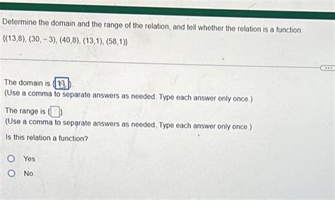 Solved Determine The Domain And The Range Of The Relation And Tell