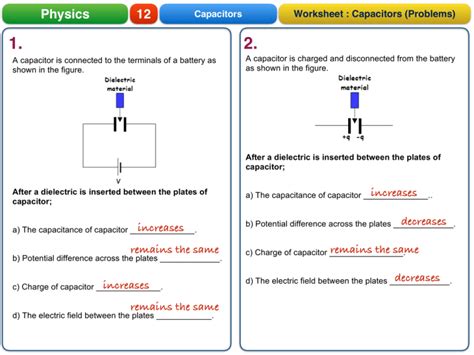 Capacitor Problems Worksheet High Babe Physics