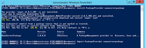 install packages to existing online nano server pixel robots