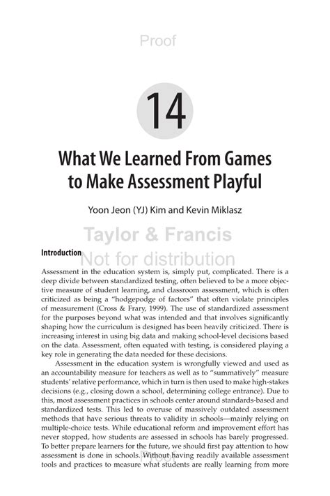 Pdf What We Learned From Games To Make Assessment Playful