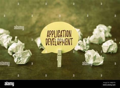 Text Sign Showing Application Development Business Concept Creation Of