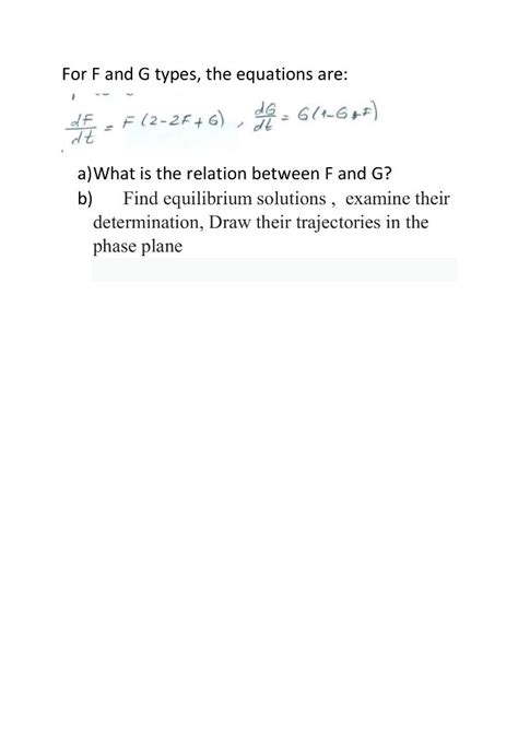Solved For F And G Types The Equations Are 1 F12 2F 6 Chegg Com