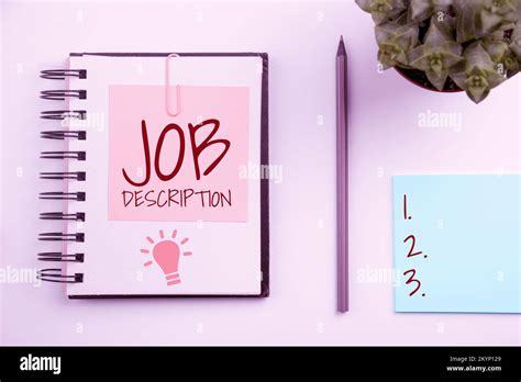 Hand Writing Sign Job Description Business Showcase A Document That