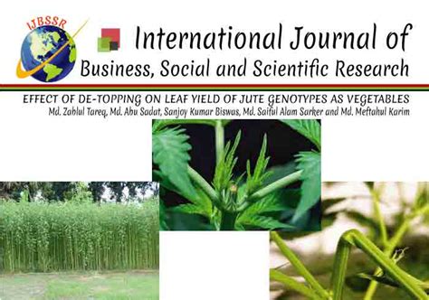 Effect Of De Topping On Leaf Yield Of Jute Genotypes As Vegetables