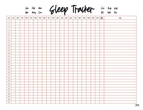 Sleep Trackers 17 Free Printables Printabulls