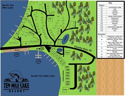 Resort Map Ten Mile Lake Resort