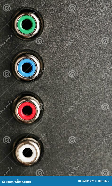 Input Output Digital TV Control Panel Close Up Macro Shot Stock Image Image Of Equipment