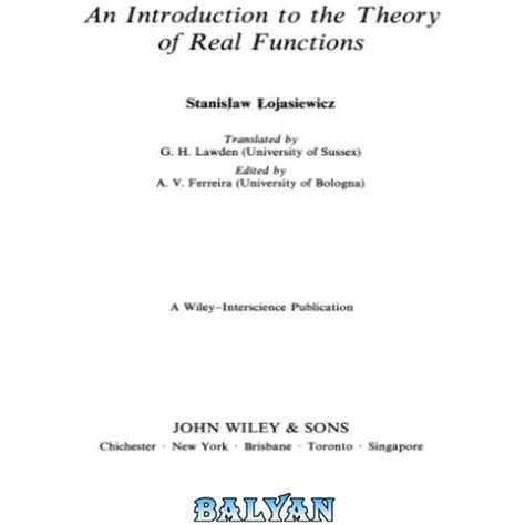 خرید و قیمت دانلود کتاب An Introduction To The Theory Of Real Functions ترب