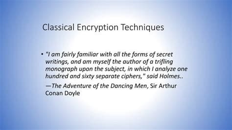 Information And Network Security 10 Classical Encryption Techniques Ppt