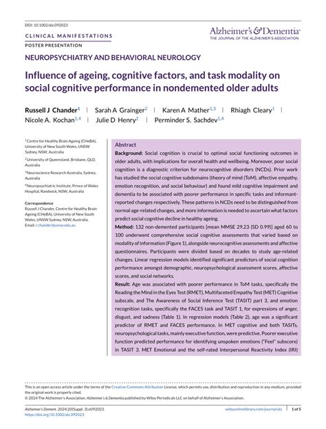 pdf influence of ageing cognitive factors and task modality on
