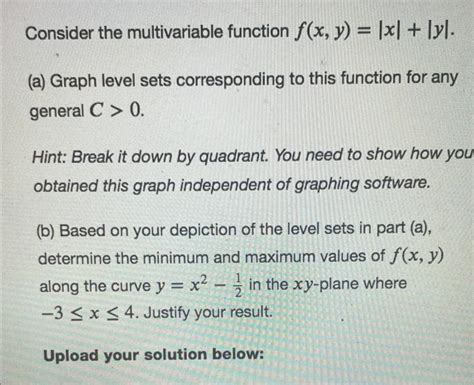 Solved Consider The Multivariable Function Fxy∣x∣∣y∣